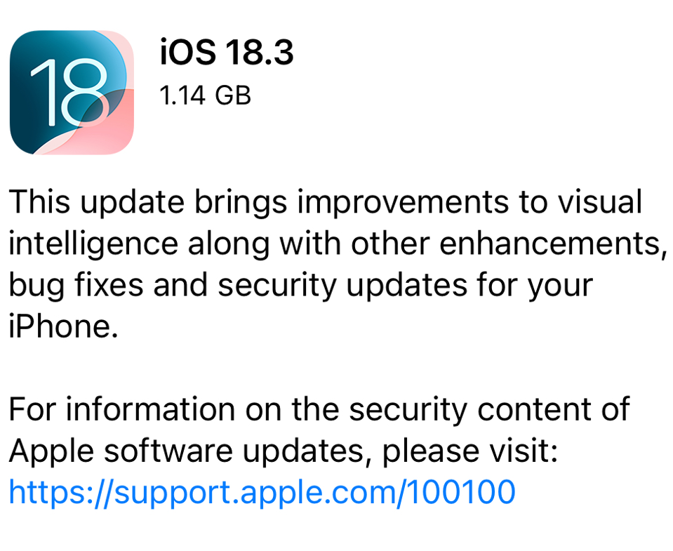 Apple Released iOS 18.3 Update With Enhanced Visual Intelligence for ...